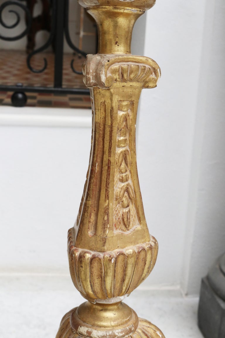 18th Century Set of Four Spanish Gold Gilded Wooden Pricket Sticks at ...