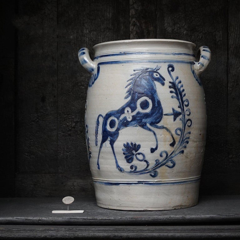 18th Century Set of Ritzdekor Westerwald Horse and Bird Pottery or ...