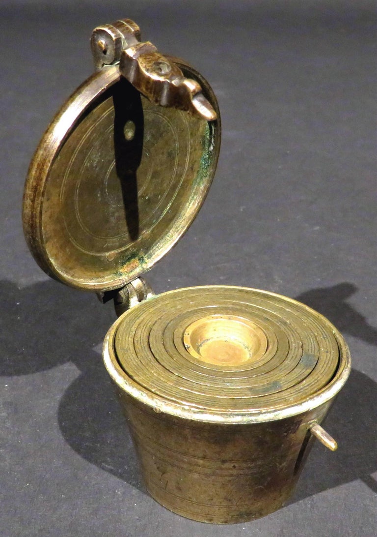 18th Century Set of Six Bronze Nesting Apothecary Weights, Germany ...