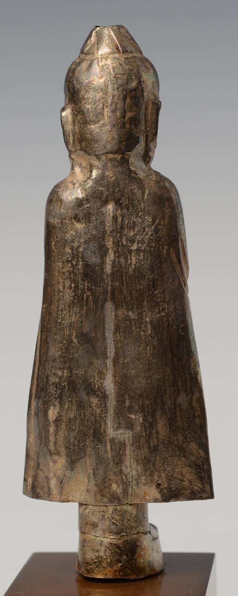 18th Century, Shan, Antique Burmese Silver Repousse Standing Buddha ...