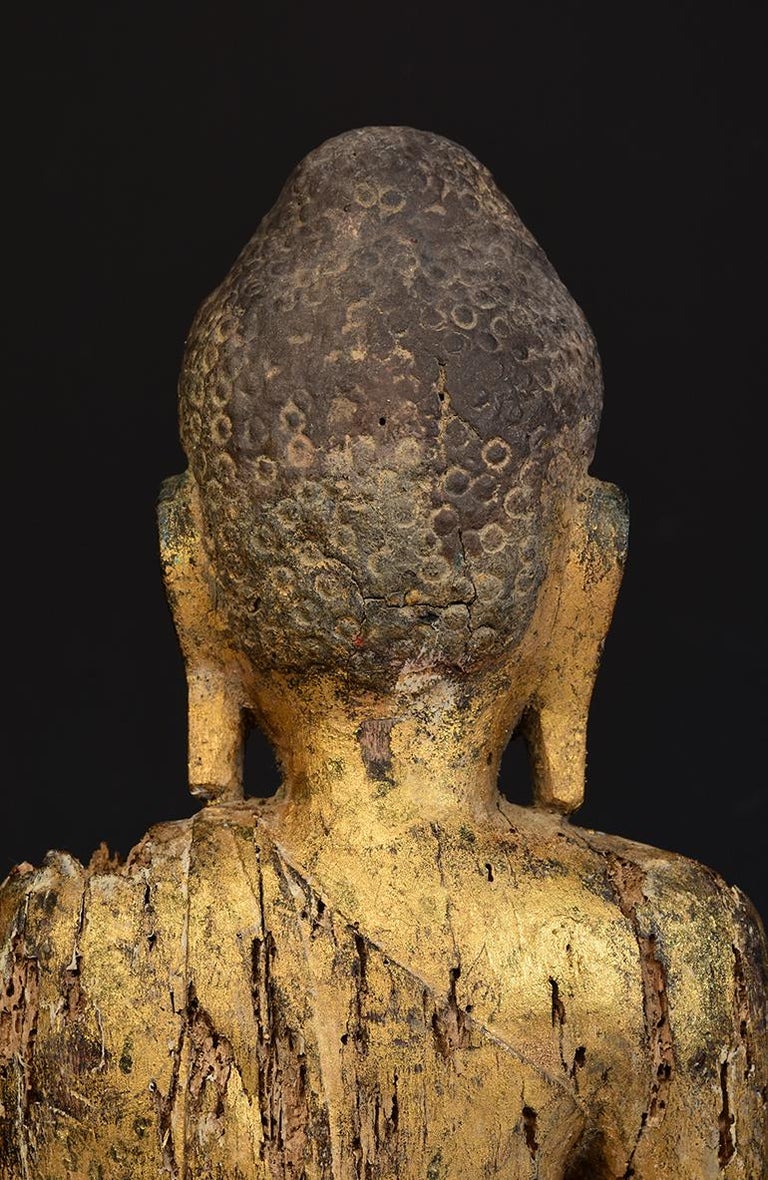 18th Century, Shan, Antique Burmese Wooden Seated Buddha For Sale at ...