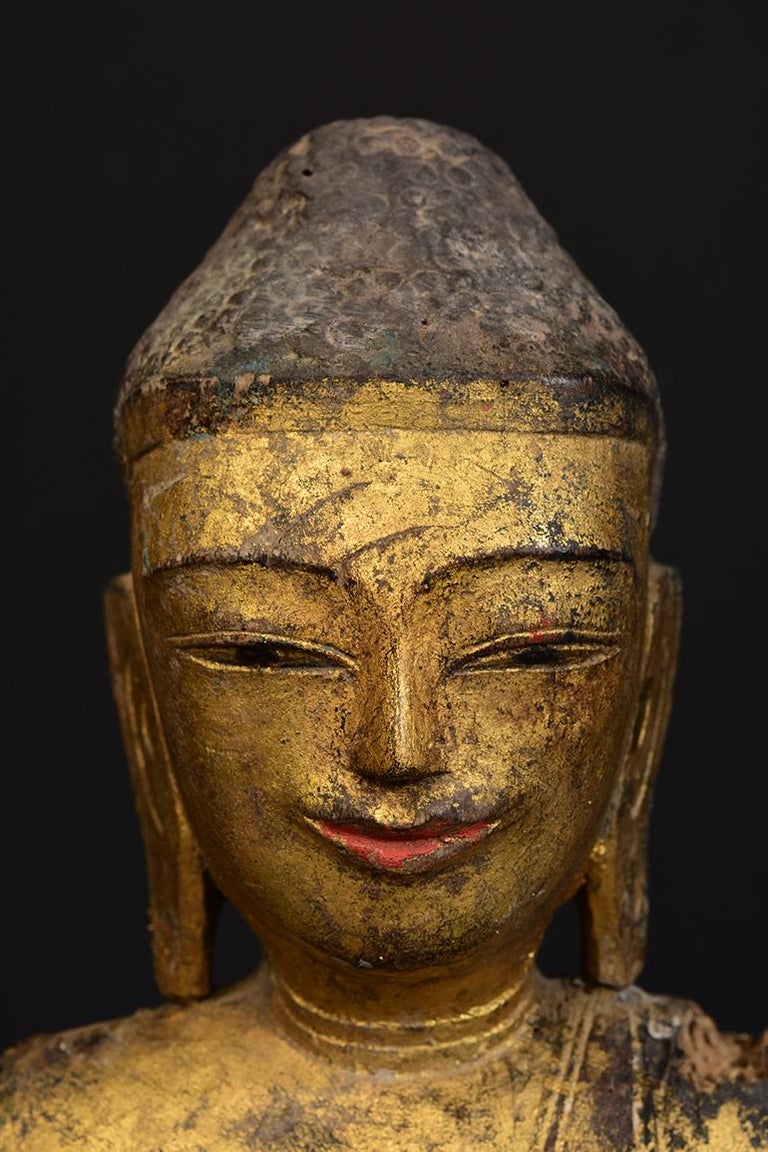 18th Century, Shan, Antique Burmese Wooden Seated Buddha For Sale at ...