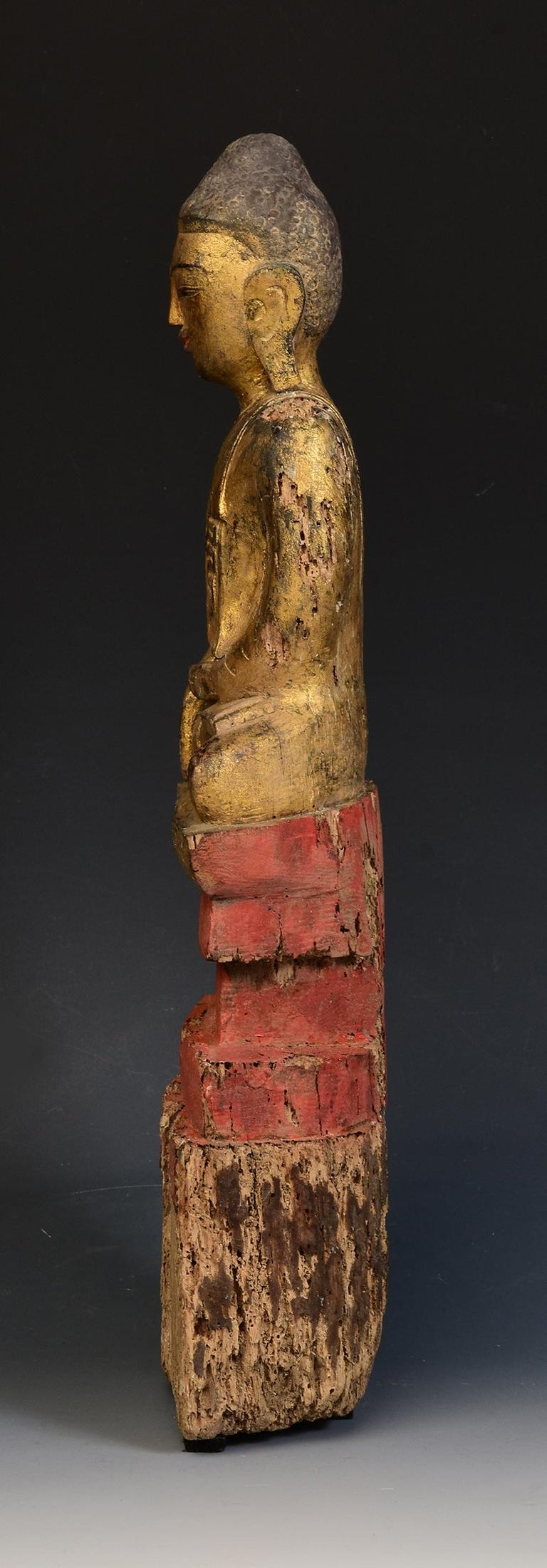 18th Century, Shan, Antique Burmese Wooden Seated Buddha For Sale at ...