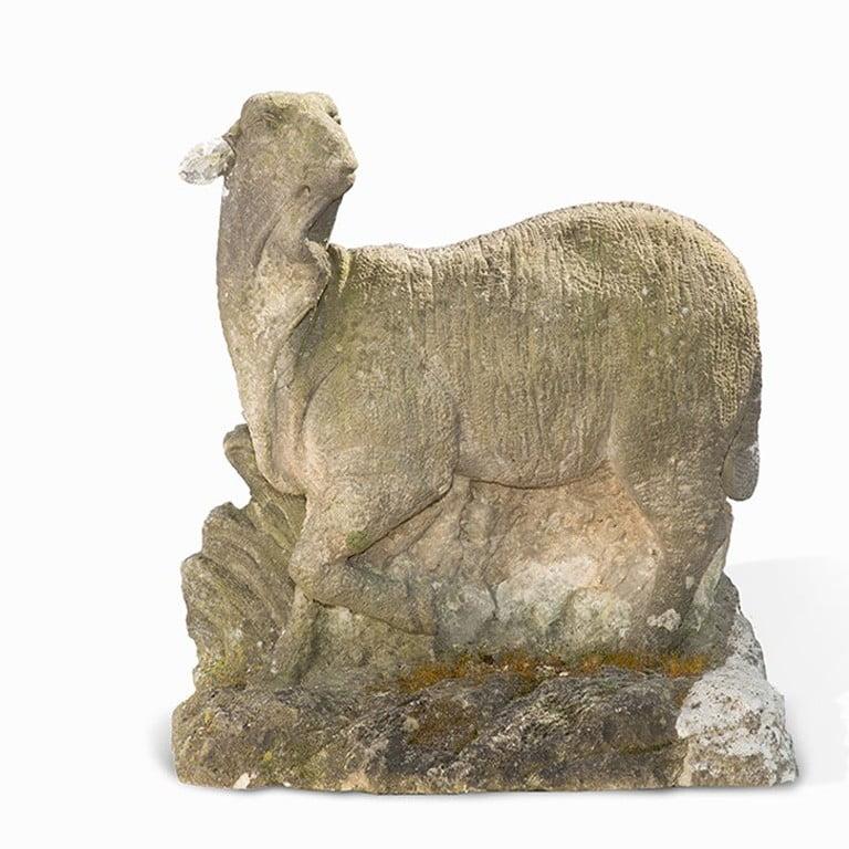 18th Century Sheep Garden Statue in Sandstone, Germany For Sale at 1stDibs