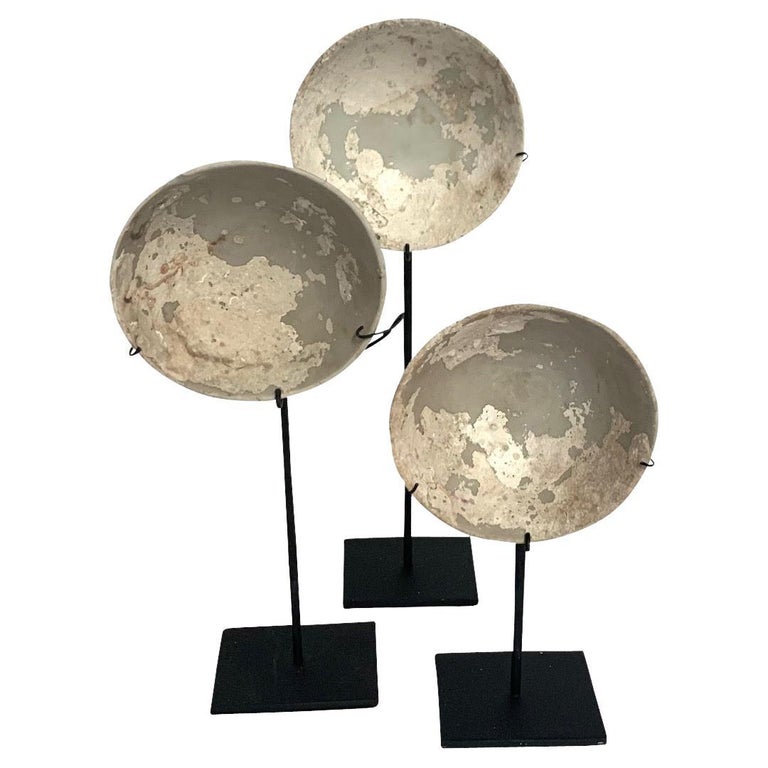 18th Century Ship Wrecked Set of Three Cups Sculpture, Cambodia For ...