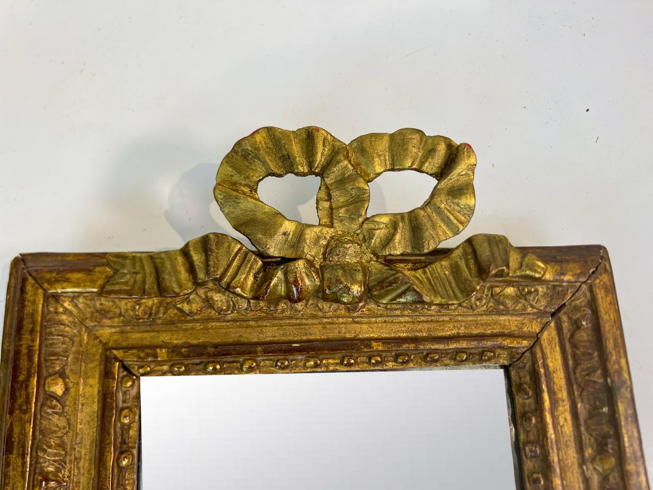 Small Louis XVI Mirror with Wreath/Bow, 18th Century at 1stDibs