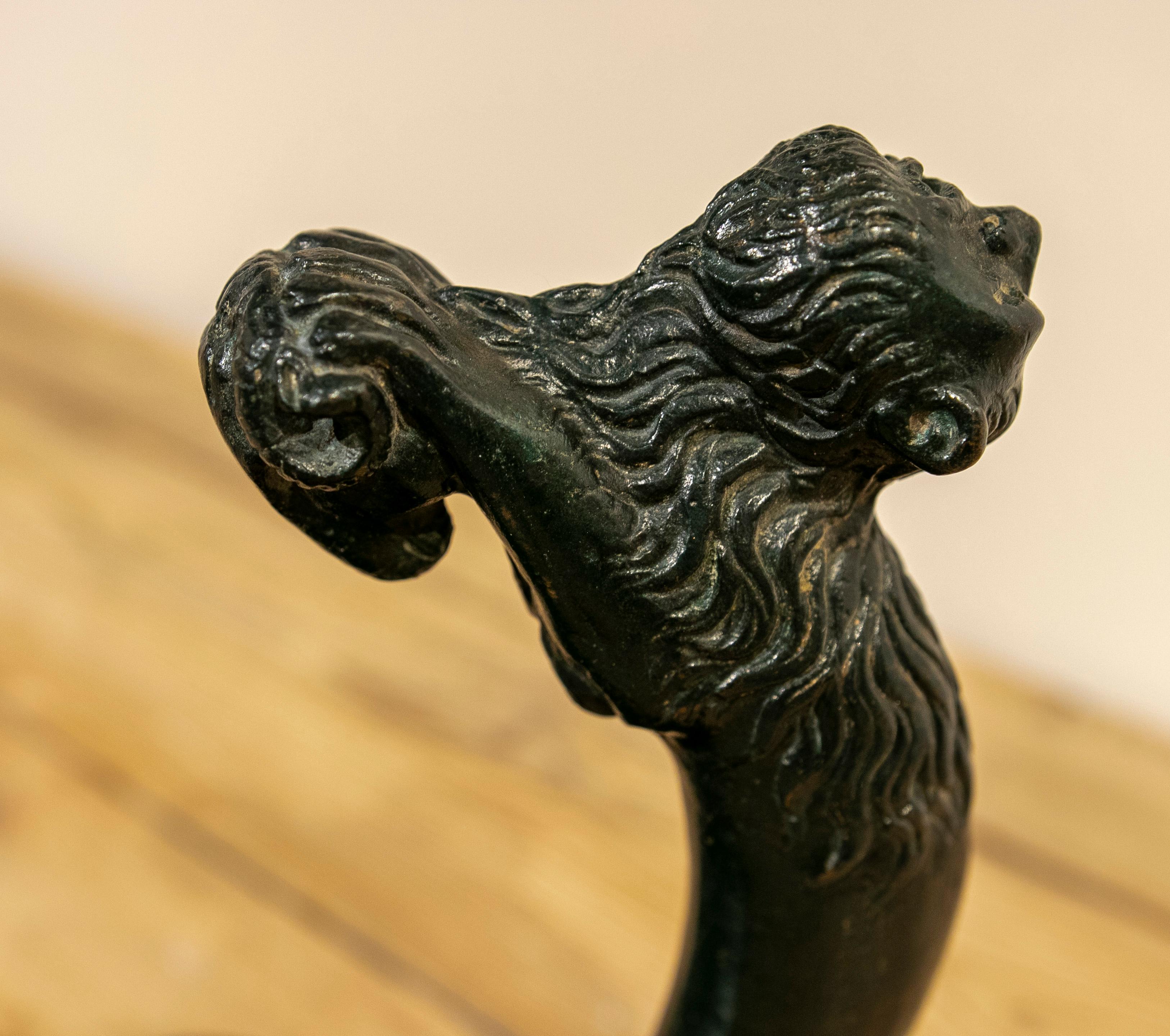 18th Century Spanish Bronze Door Knocker Decorated with a Human Head ...