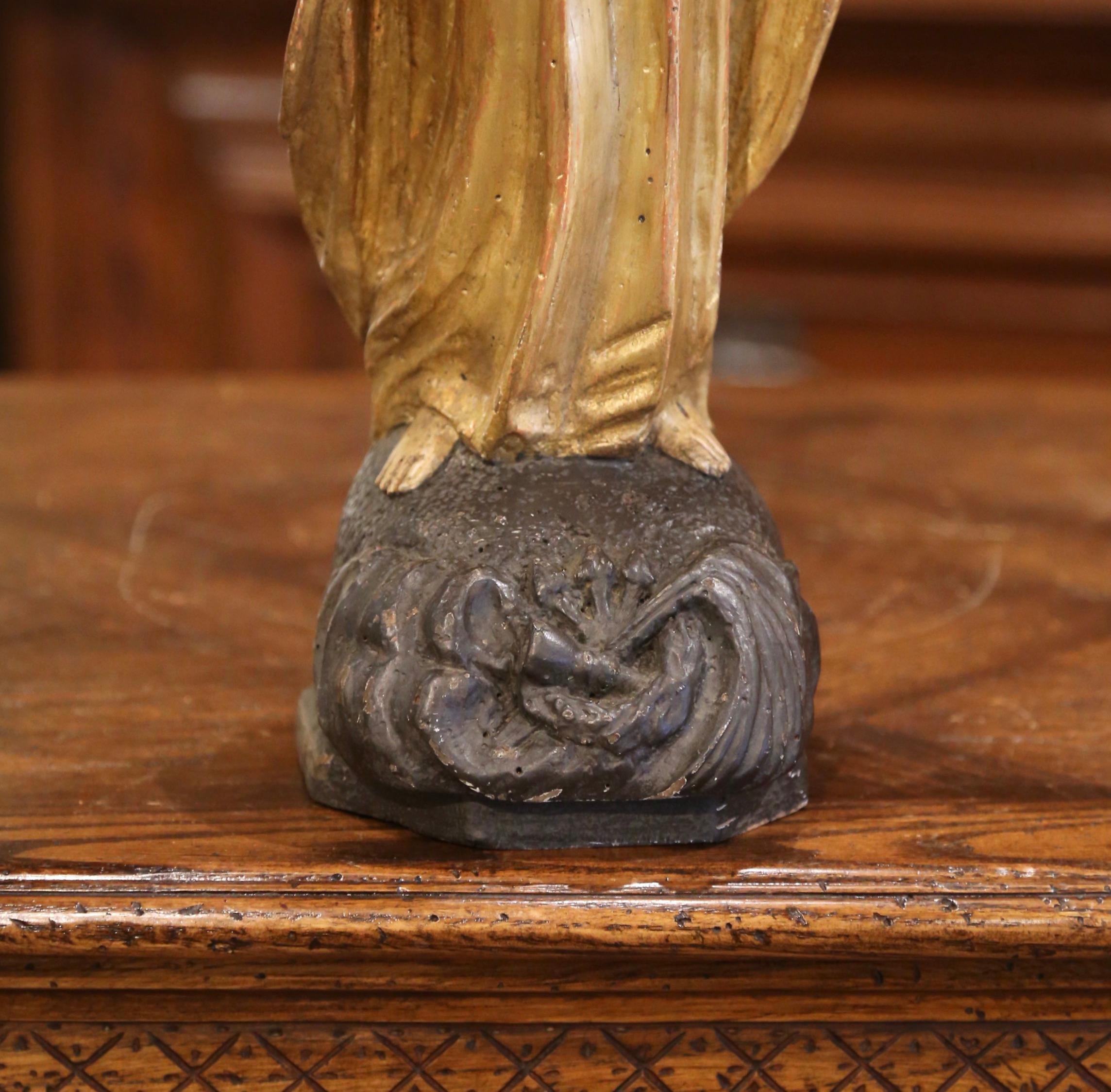 18th Century Spanish Carved Polychrome Gilt Statue of Christ with ...