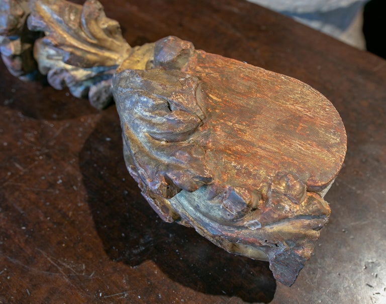18th Century Spanish Decorative Finial Carved in Wood in the Shape of a ...