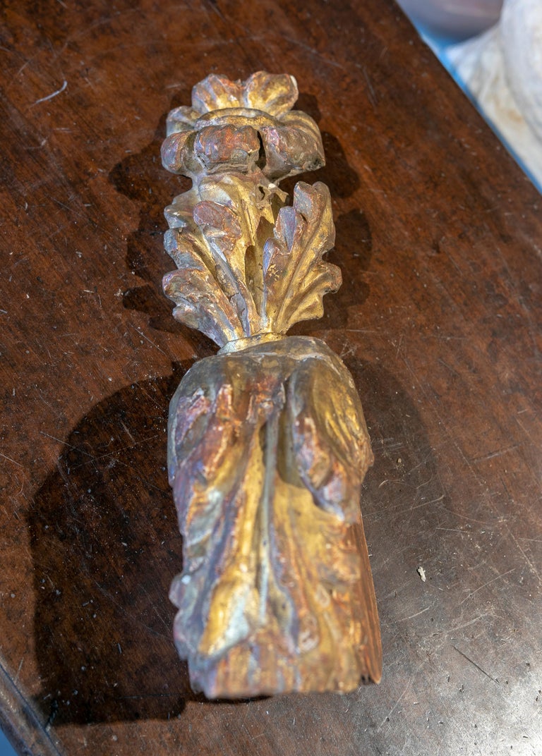 18th Century Spanish Decorative Finial Carved in Wood in the Shape of a ...