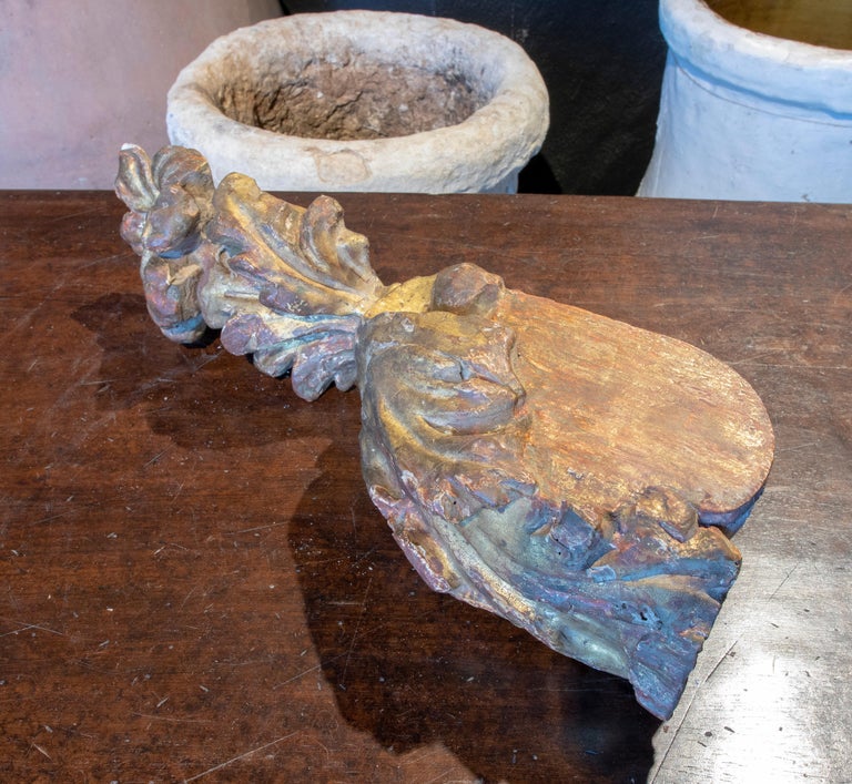 18th Century Spanish Decorative Finial Carved in Wood in the Shape of a ...