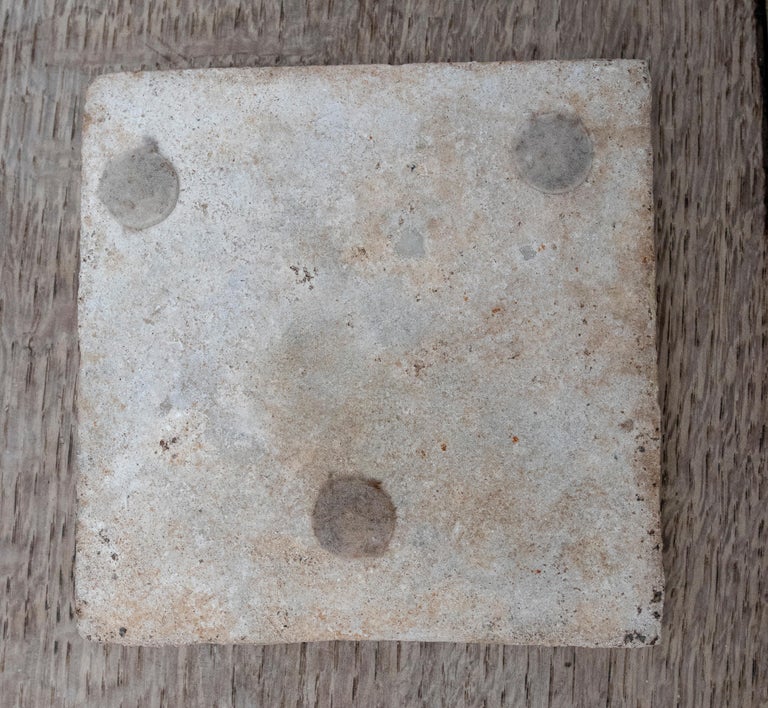 18th Century Spanish Glazed Ceramic Tile from Triana in Blue and White ...