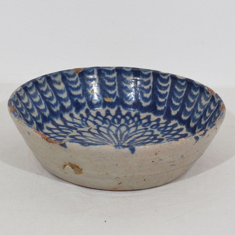 18th Century Spanish Glazed Terracotta Bowl For Sale at 1stDibs