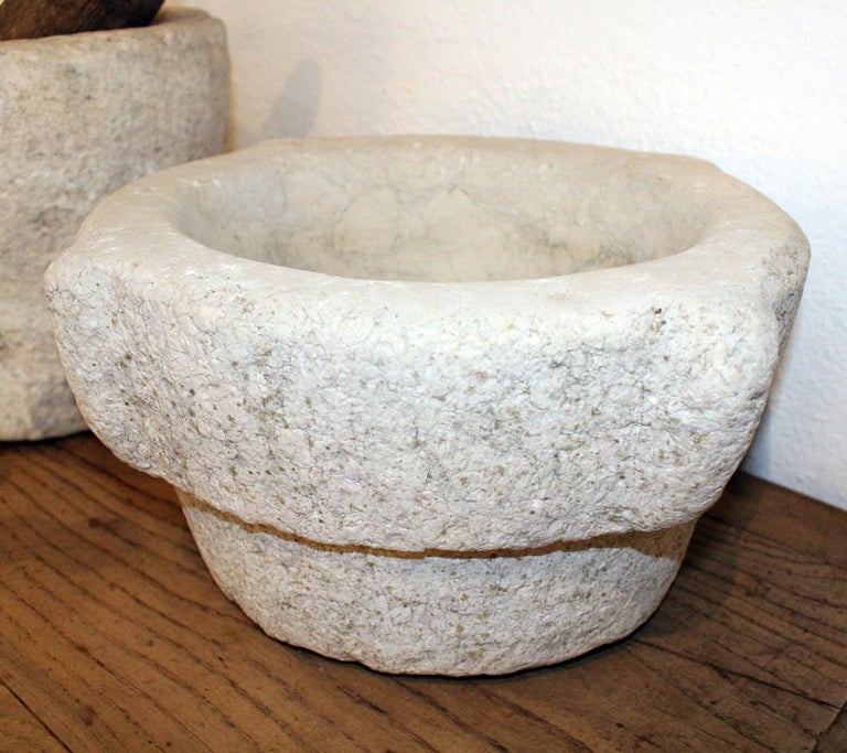 18th Century Spanish Hand Carved Stone Kitchen Mortar For Sale at 1stDibs