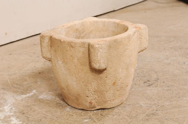 18th Century Spanish Hand Carved Stone Mortar at 1stDibs