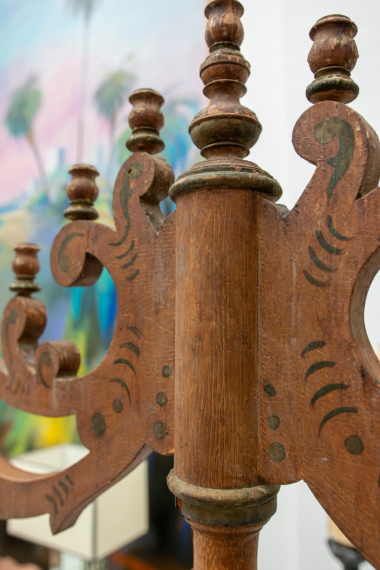 18th Century Spanish Pair of Hand-Painted Wooden Axe-Holders For Sale ...