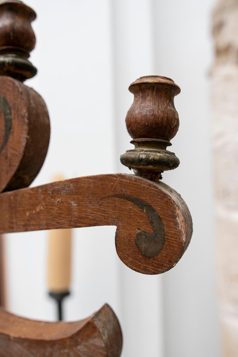 18th Century Spanish Pair of Hand-Painted Wooden Axe-Holders For Sale ...