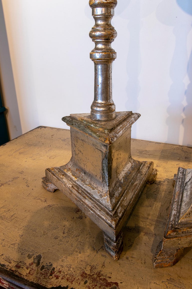 18th century Spanish Pair of Wooden Axe Holders Silver Plated For Sale ...