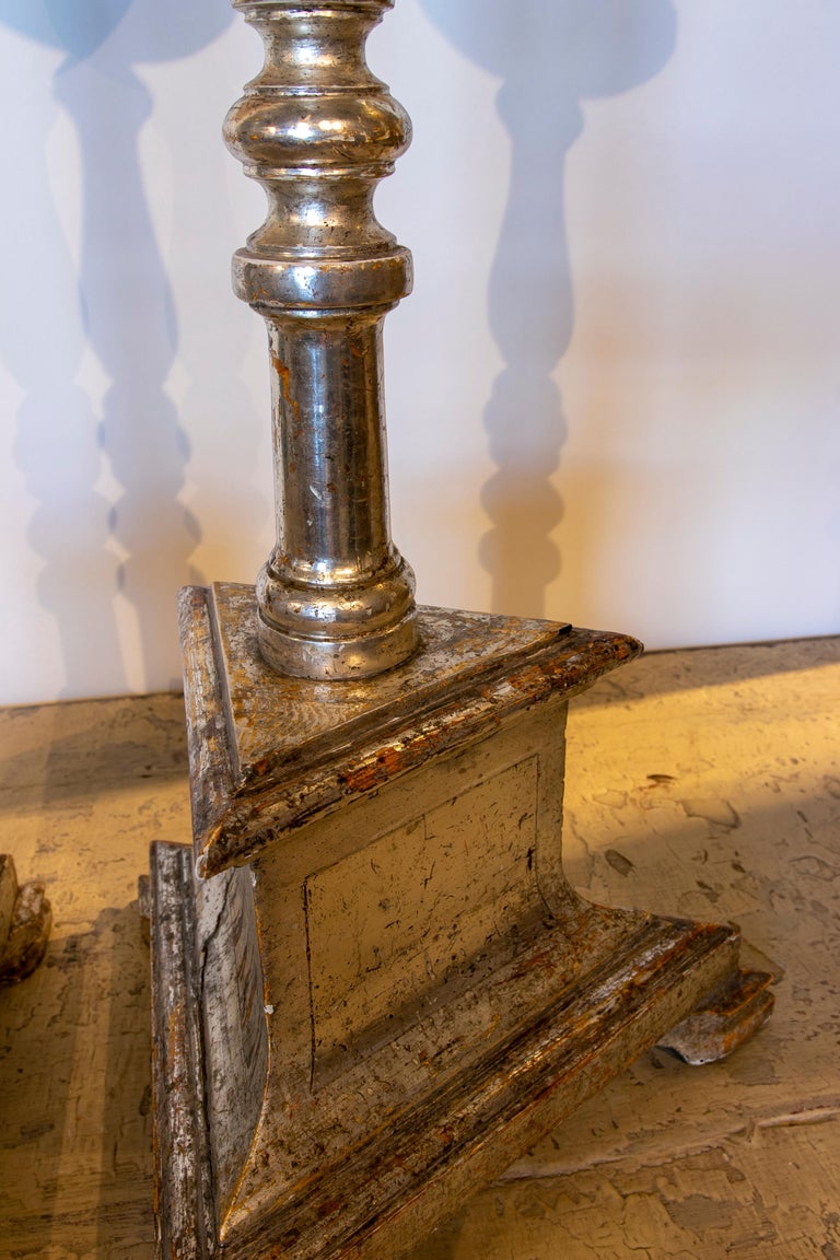 18th century Spanish Pair of Wooden Axe Holders Silver Plated For Sale ...