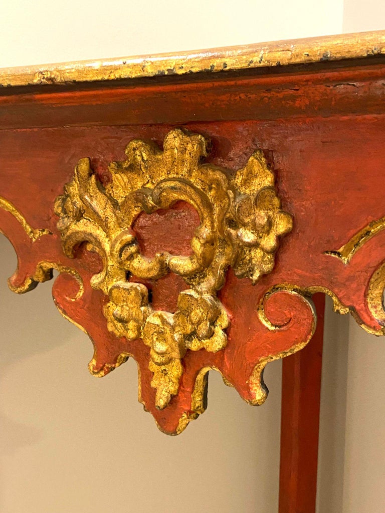 18th Century Spanish Red Corner Table, Console, Andalusian Baroque For ...