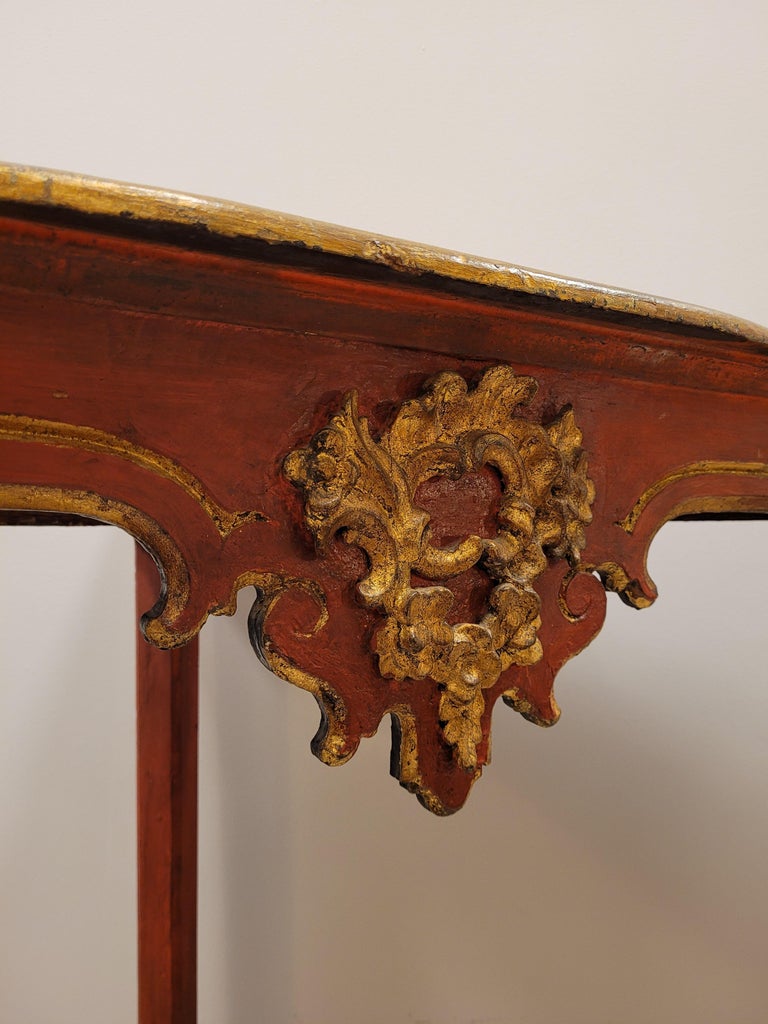 18th Century Spanish Red Corner Table, Console, Andalusian Baroque For ...