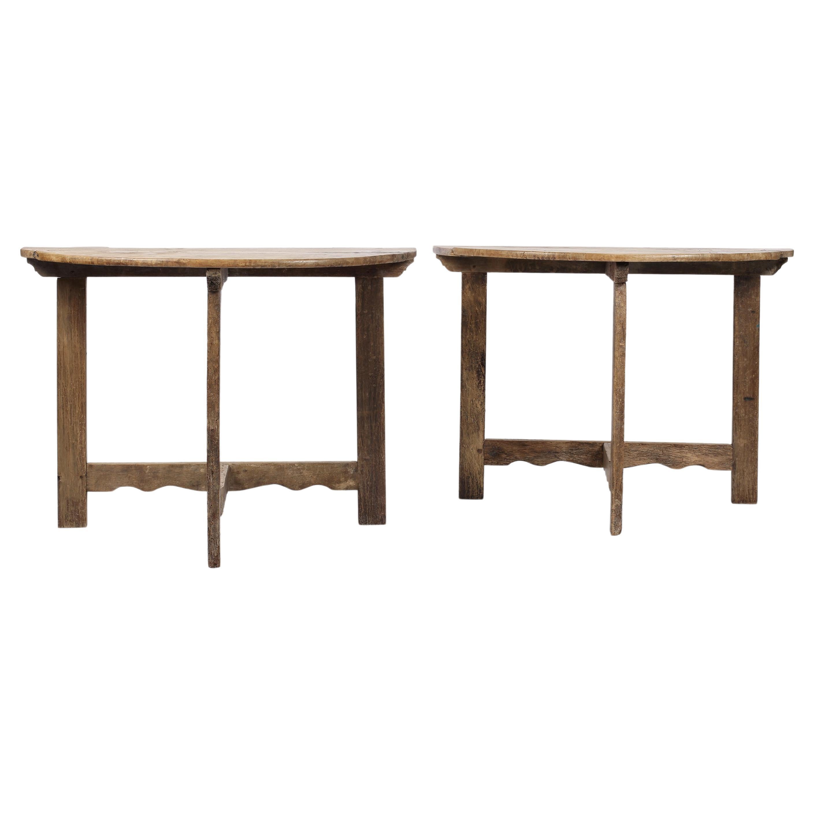 18th Century Spanish Rustic Antique Demi-Lune Console Tables For Sale ...