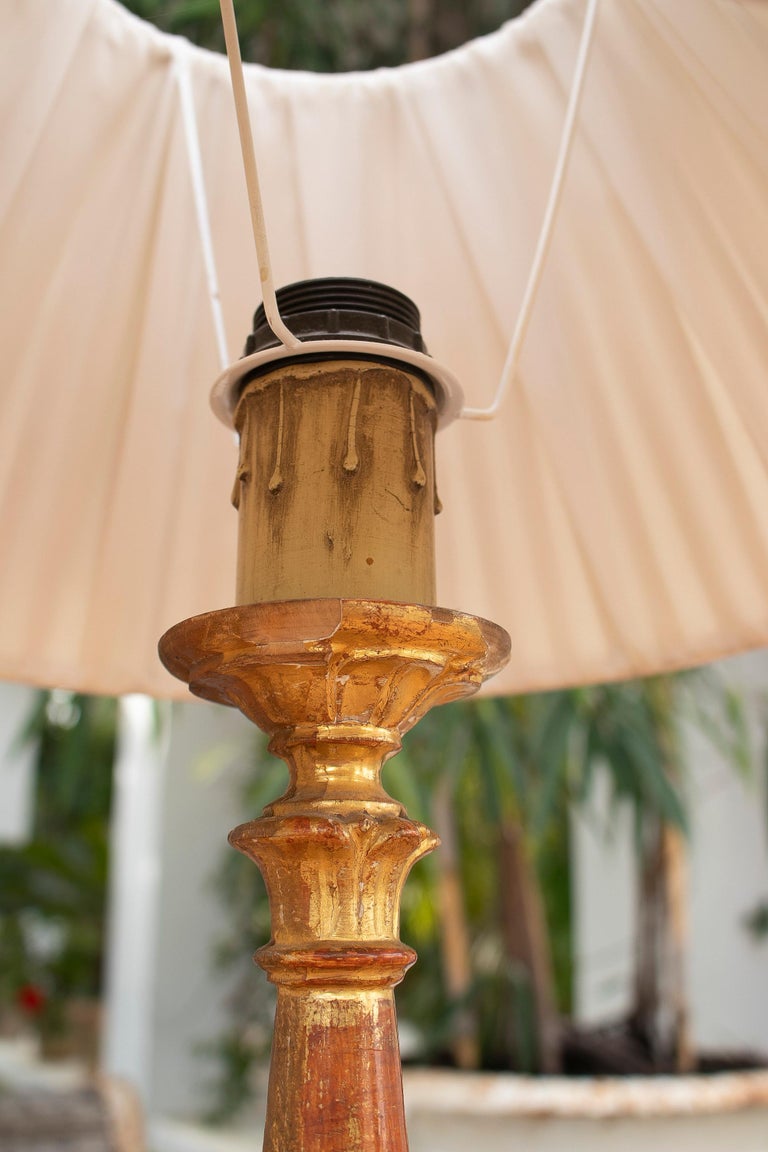 18th Century Spanish Table Lamp with Gilded Candel Holder and Claw Feet ...