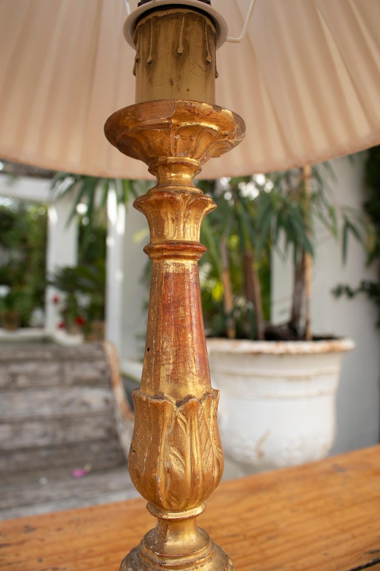 18th Century Spanish Table Lamp with Gilded Candel Holder and Claw Feet ...