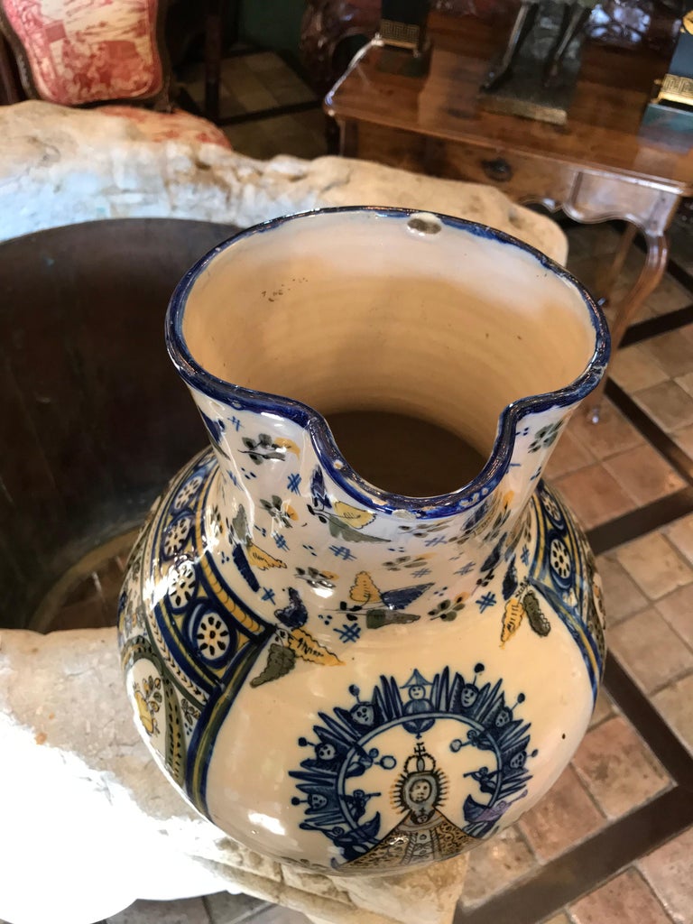 18th Century Spanish Talavera De La Reina Pitcher Jar Bucaro Botijo ...