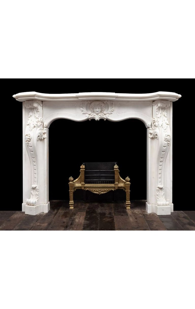 18th Century Statuary Marble Rococo Mantle from George II Period, circa ...