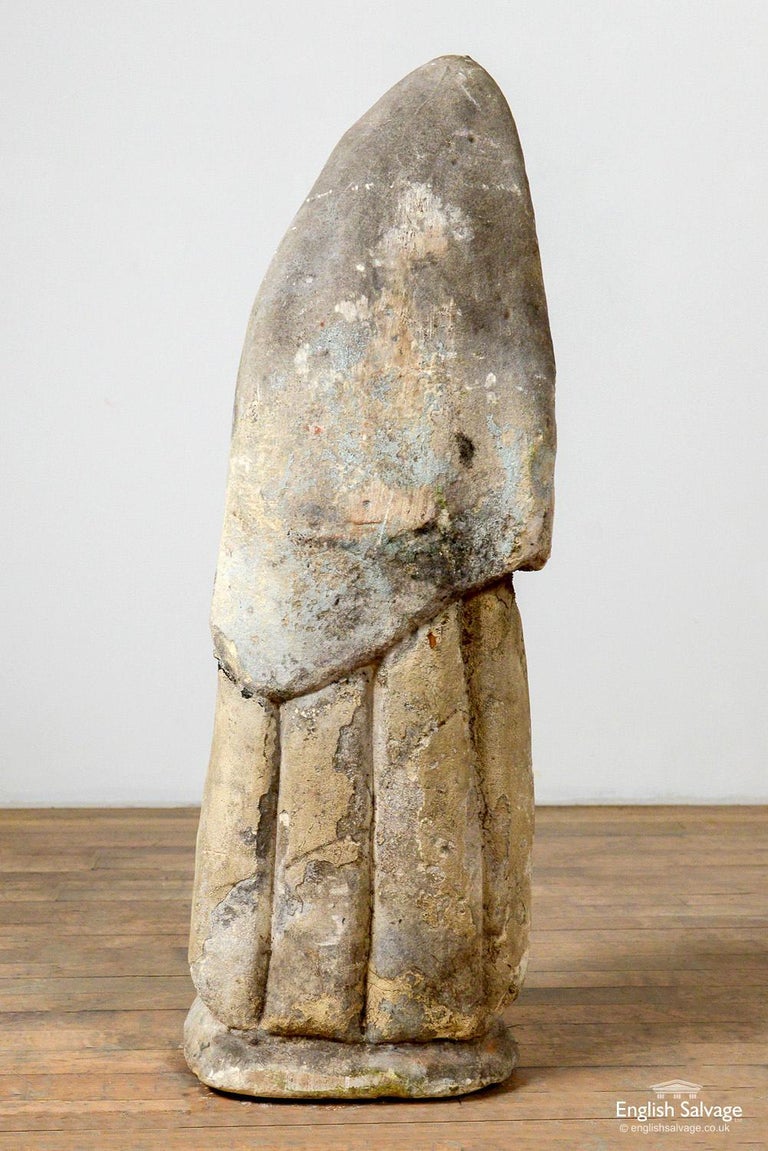 18th Century Stone Lady or Crone with Walking Stick For Sale at 1stDibs