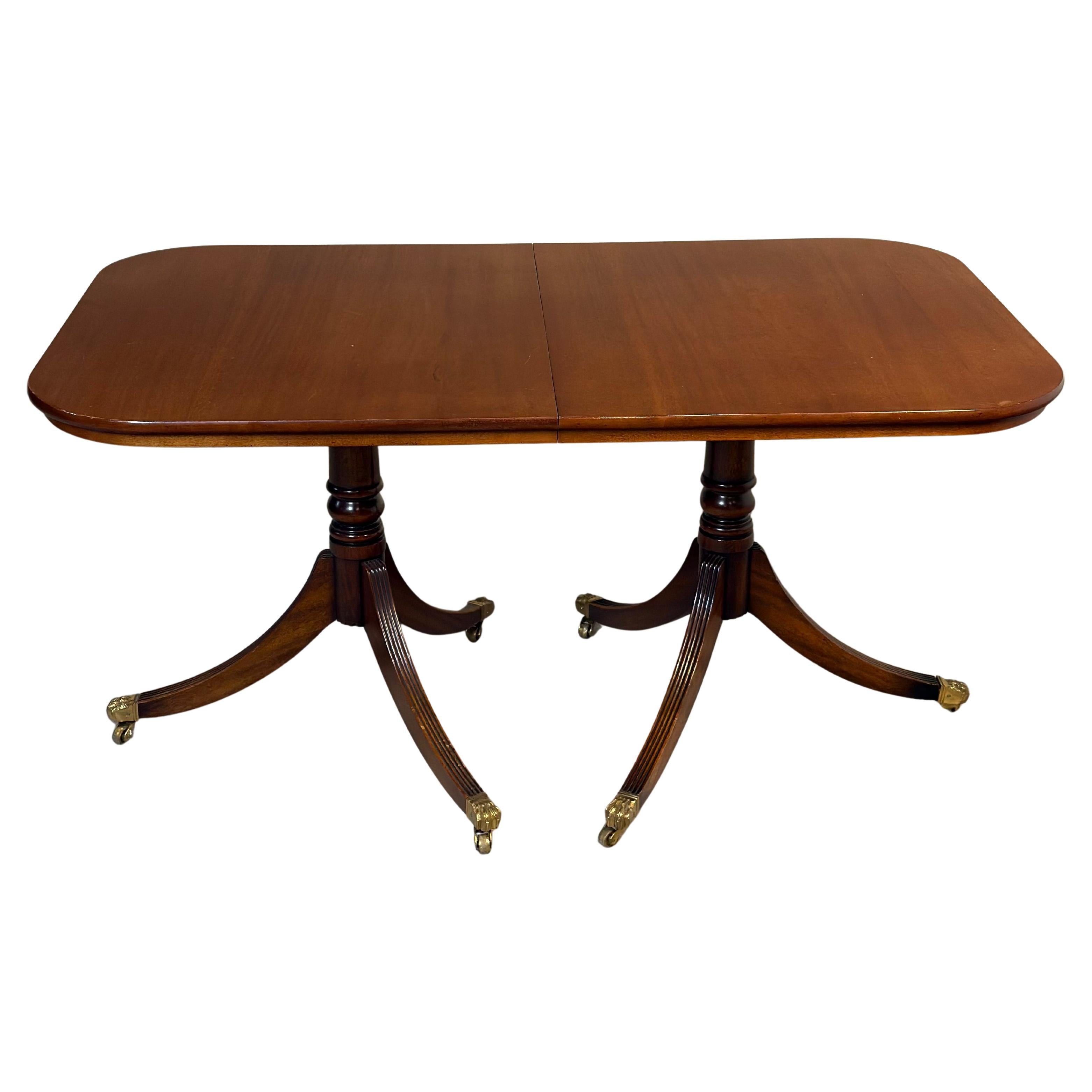 18th Century Style Double Pedestal Dining Table, English Made For Sale ...