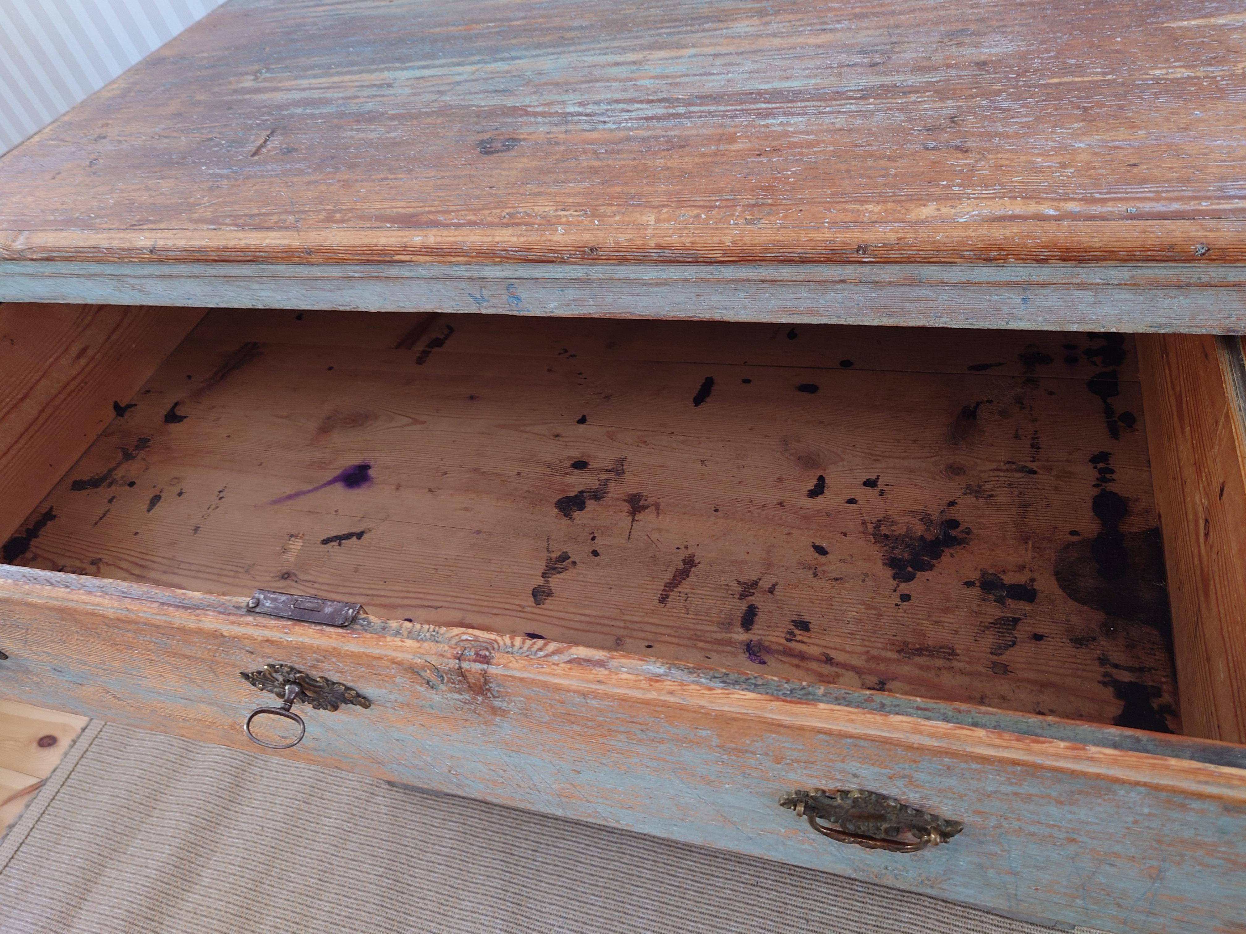 18th Century Swedish Antique Rustique Baroque Chest of Drawers Original ...