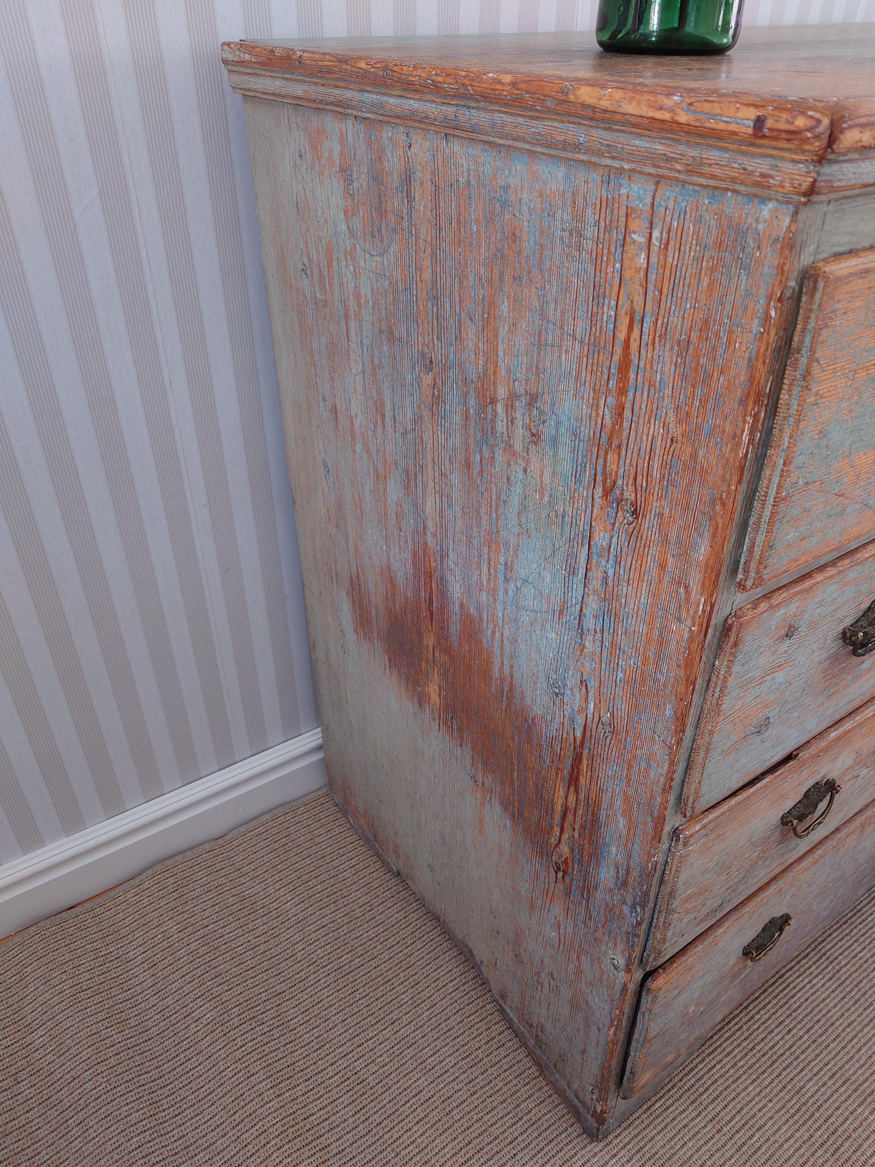 18th Century Swedish Antique Rustique Baroque Chest of Drawers Original ...