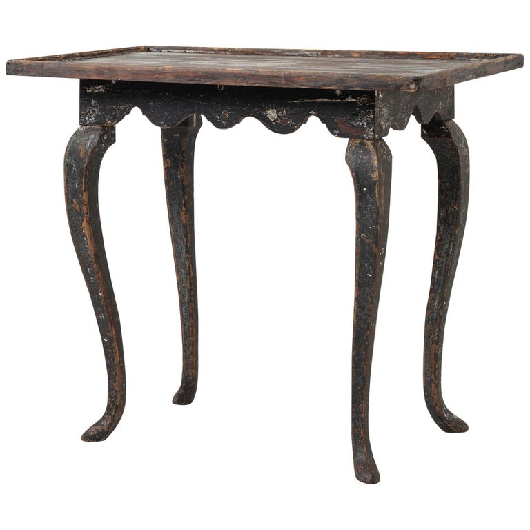 18th Century Swedish Black Rococo Table at 1stDibs