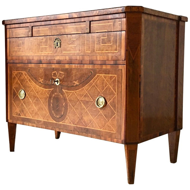 18th Century Swedish Chest of Drawers with Greek Key Detail at 1stDibs
