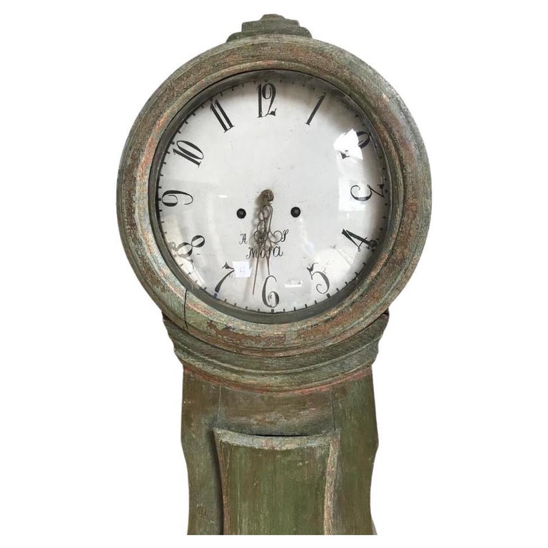 18th Century Swedish Gustavian Rococo Mora Clock in Original Green ...