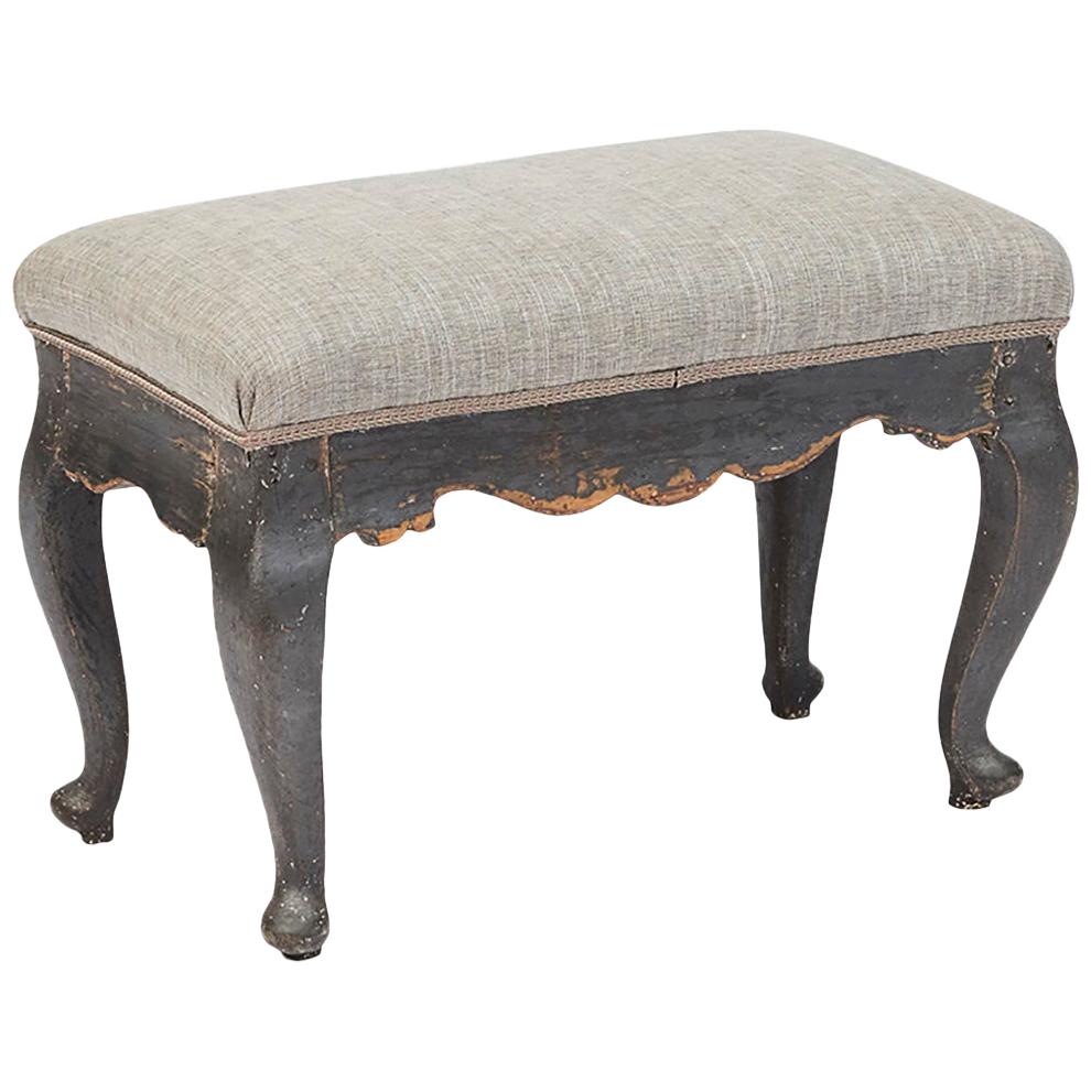 18th Century Swedish Rococo Stool in Pine and Original Black Paint ...