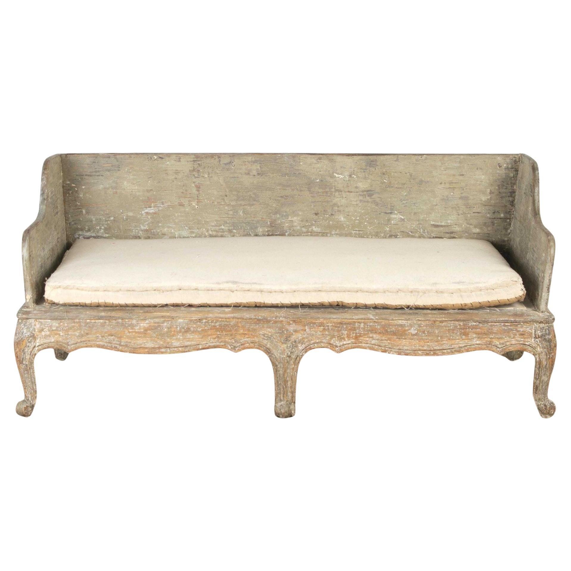 18th Century Swedish Green and White Rococo Sofa at 1stDibs