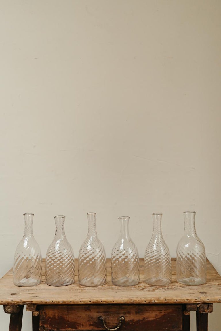 18th Century Swedish Twised Carafes For Sale at 1stDibs