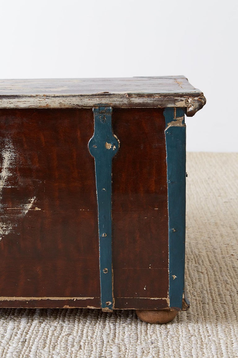 18th Century Swiss Polychrome Decorated Blanket Chest Trunk For Sale at ...