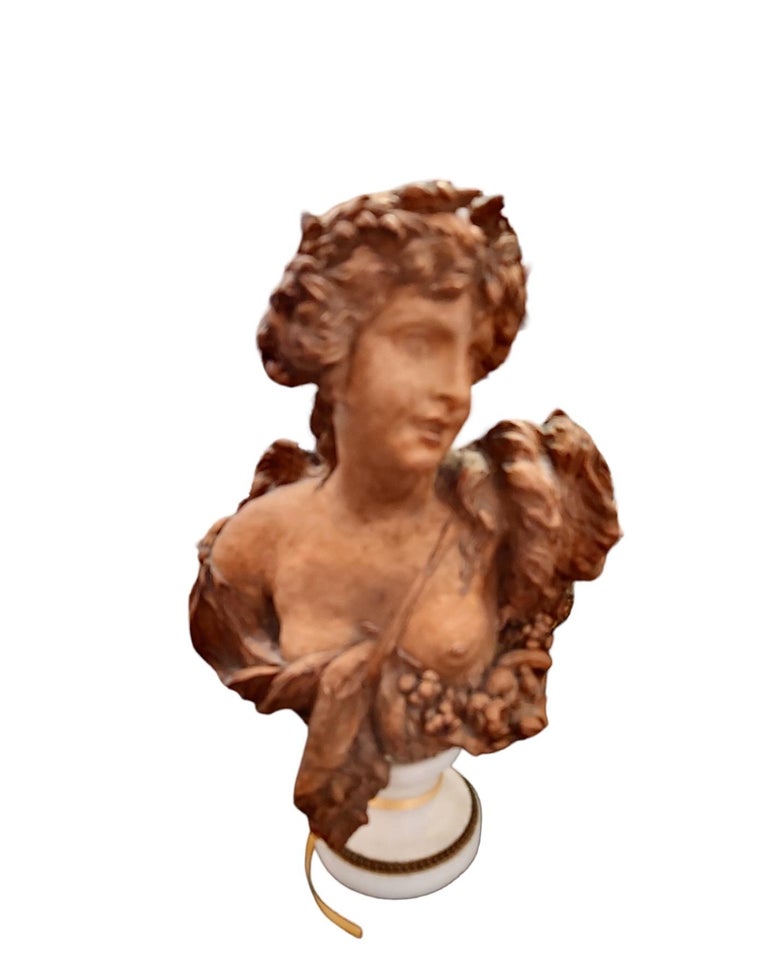 18th Century Terracotta Bust of Girl For Sale at 1stDibs