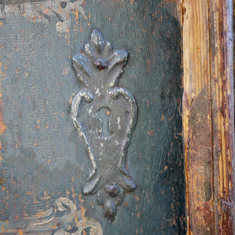 18th Century Tyrolean Blue Painted Wardrobe, 1793 at 1stDibs