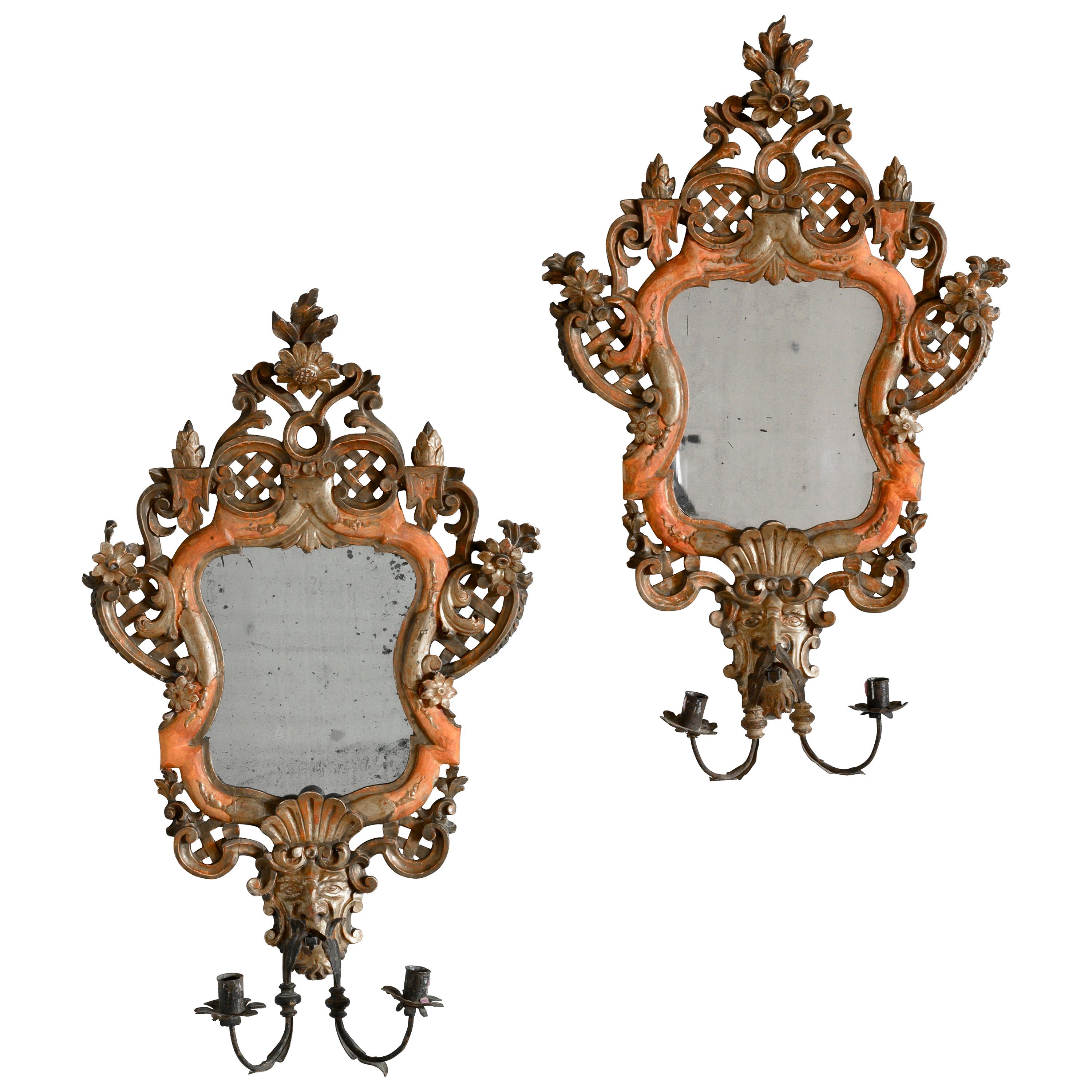 18th Century Venetian Mirror Sconces For Sale at 1stDibs
