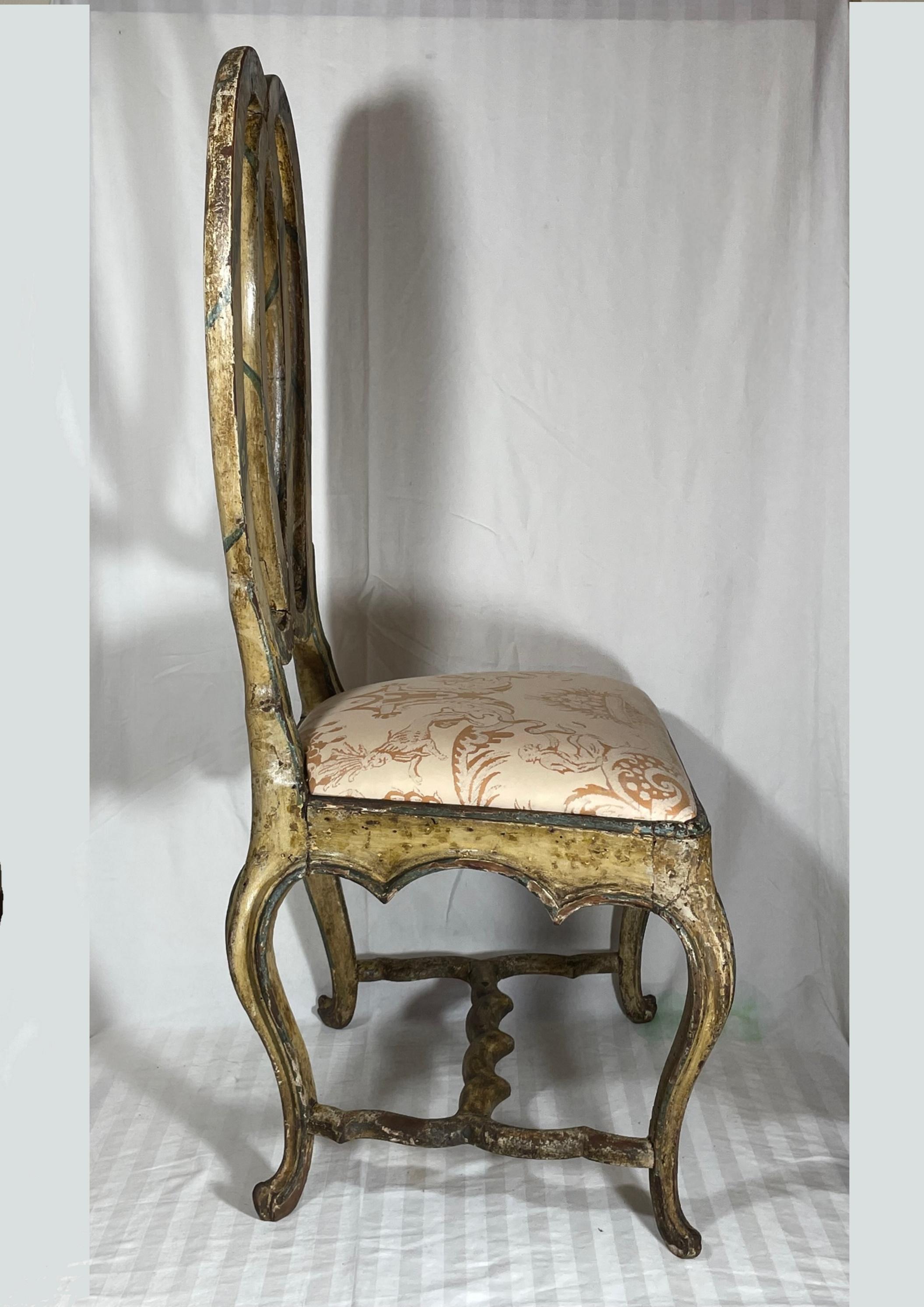 18th Century Venetian Polychrome Painted Rococo Side Chair For Sale at ...