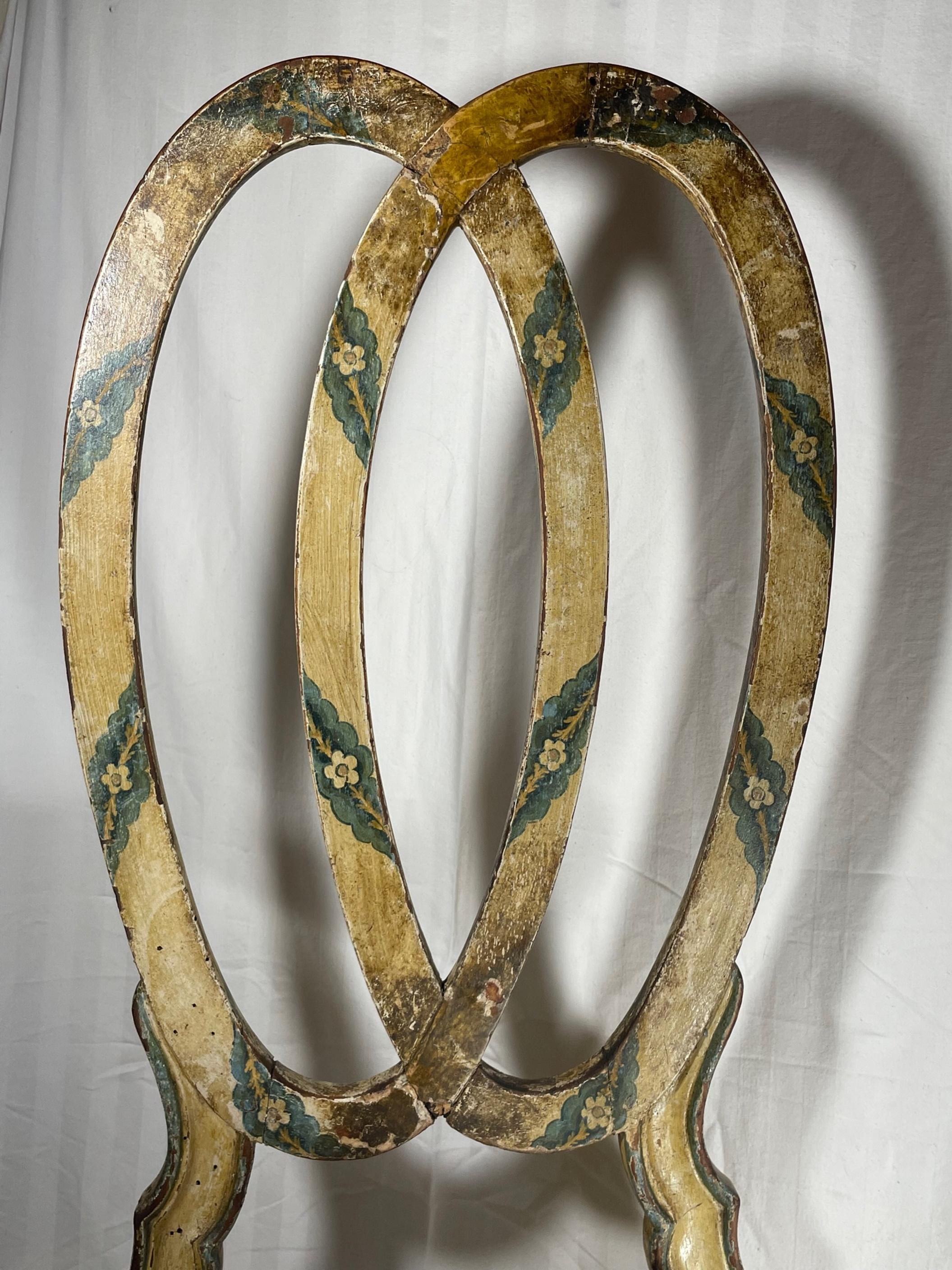 18th Century Venetian Polychrome Painted Rococo Side Chair For Sale at ...