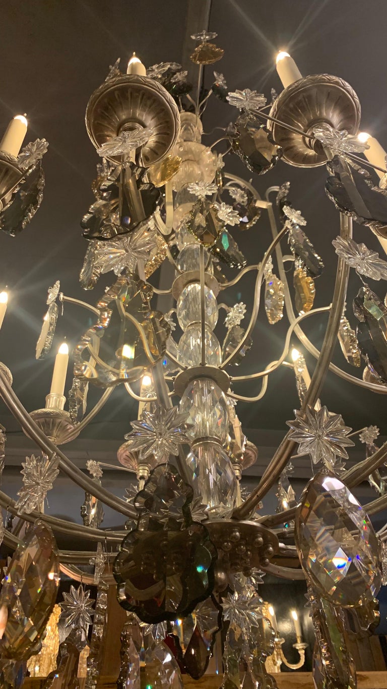 18th Century Versailles Chandelier with 12 Lights in Bronze and Silver ...