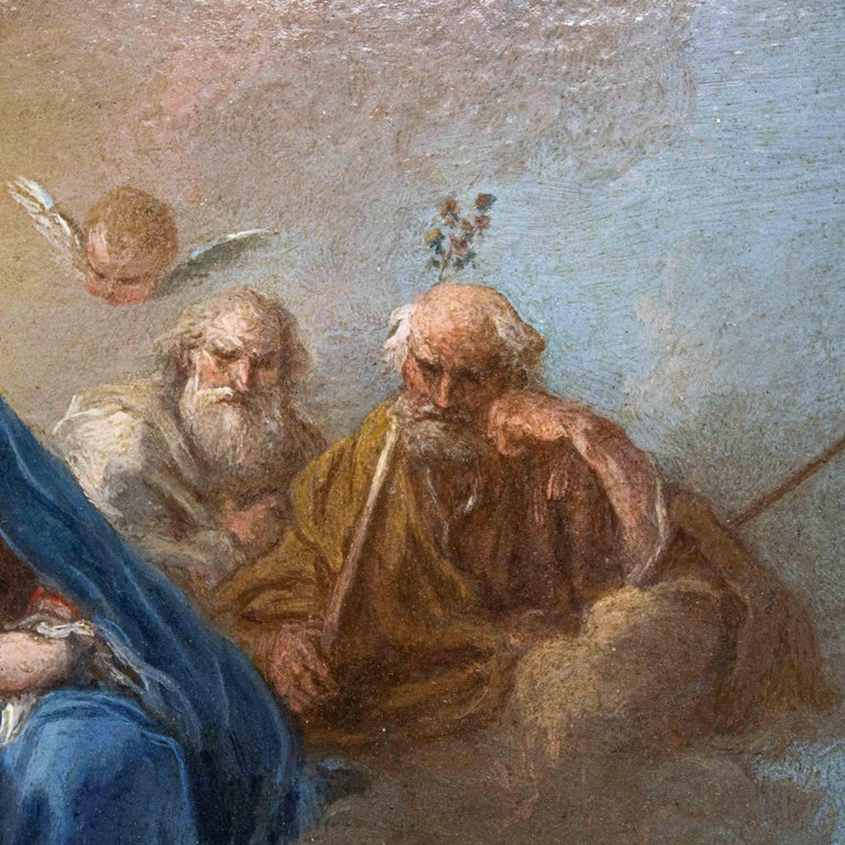 18th Century Vision of San Filippo Neri Painting Oil on Copper by ...