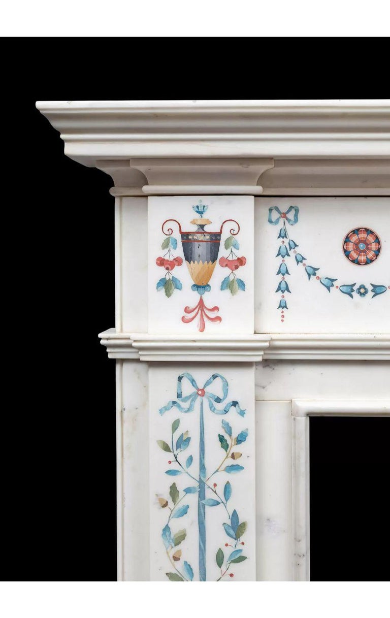 18th Century White Italian Statuary Marble Bossi Fireplace For Sale at ...