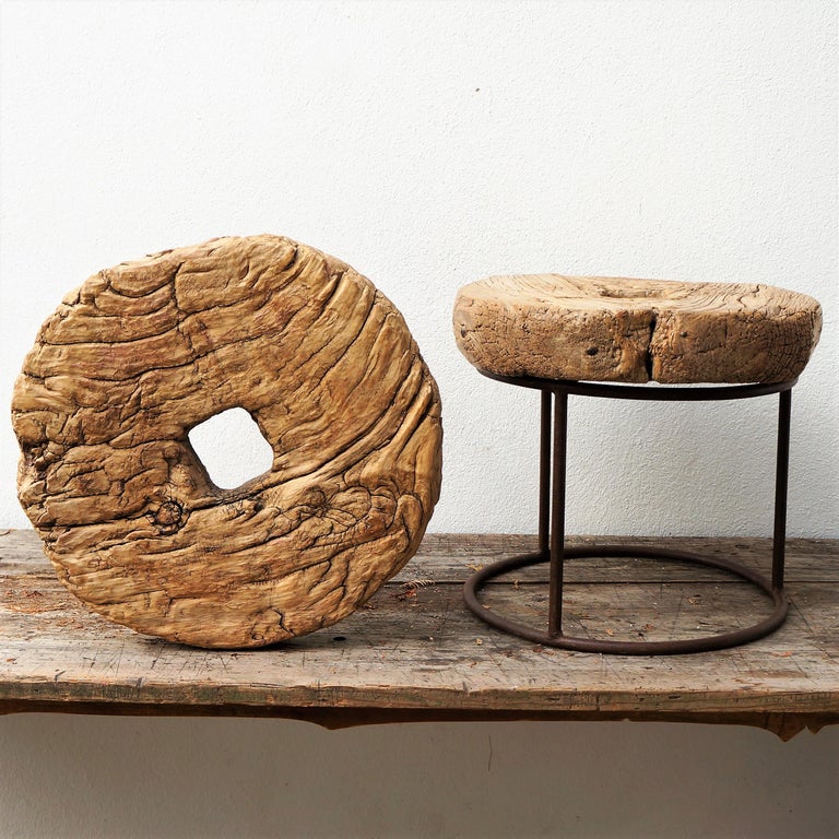 Pair of 2 18th Century Wooden Mill Side Tables, Set of 2 For Sale at ...